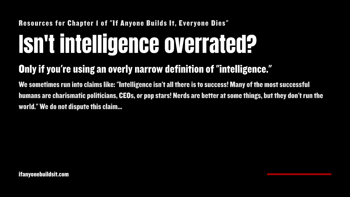 Isn’t intelligence overrated? | If Anyone Builds It, Everyone Dies | If ...