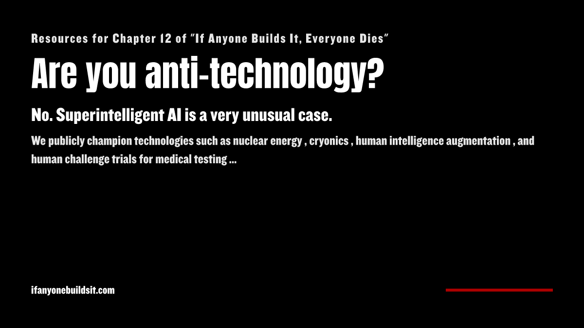 Are you anti-technology? | If Anyone Builds It, Everyone Dies | If ...