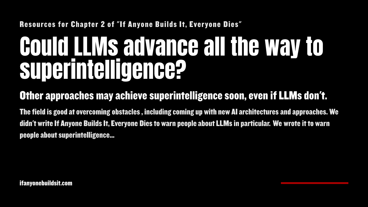 Could LLMs advance all the way to superintelligence? | If Anyone Builds It, Everyone Dies | If ...