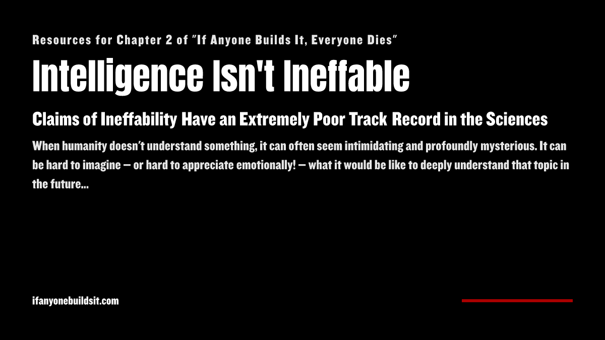 Intelligence Isn’t Ineffable | If Anyone Builds It, Everyone Dies | If Anyone Builds It ...