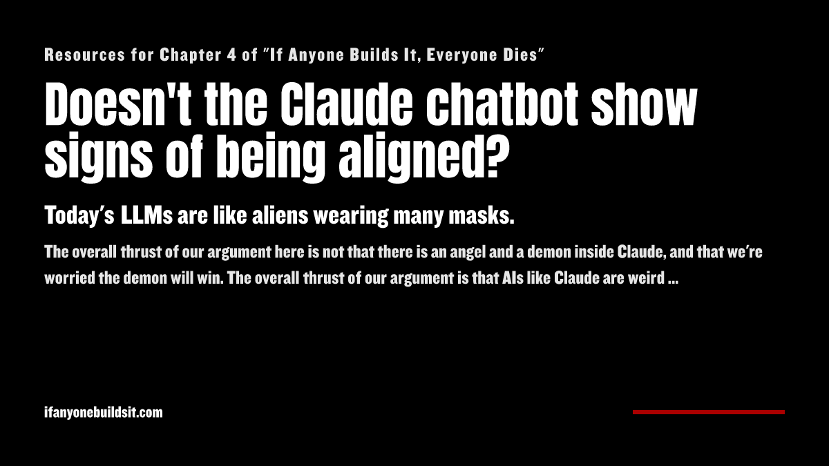 Doesn’t the Claude chatbot show signs of being aligned? | If Anyone ...